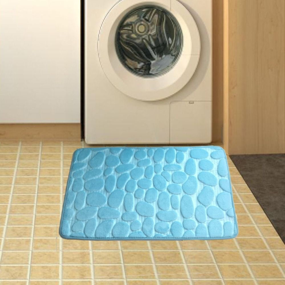 Cobblestone Embossed Bath Mat Non-slip Carpets Water Absorption ...