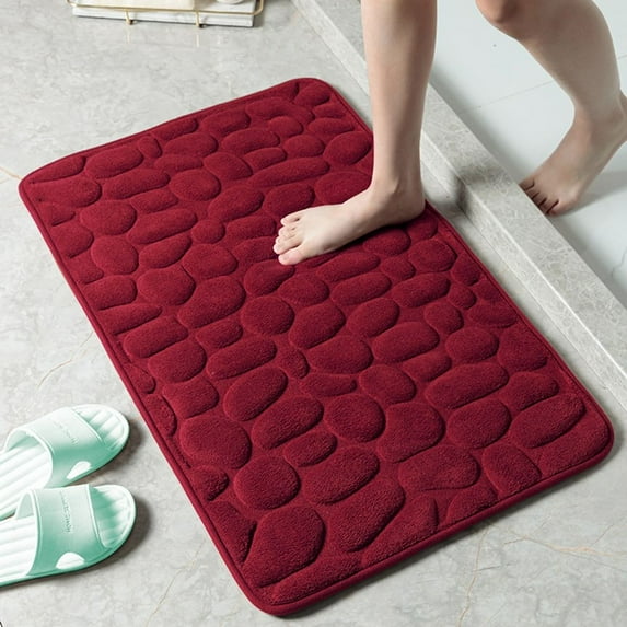 Cobblestone Embossed Bath Mat Non-slip Carpets Water Absorption ...