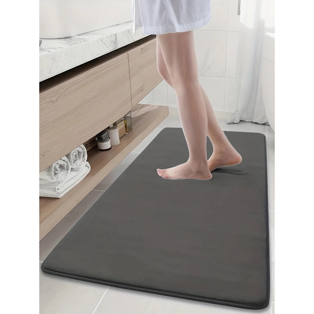 Cobblestone Embossed Bathroom Bath Mat Coral Fleece Non-slip Carpet In ...