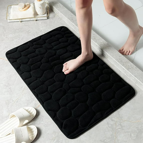 Cobblestone Embossed Bathroom Bath Mat, Non-Slip Mat with Pebble ...