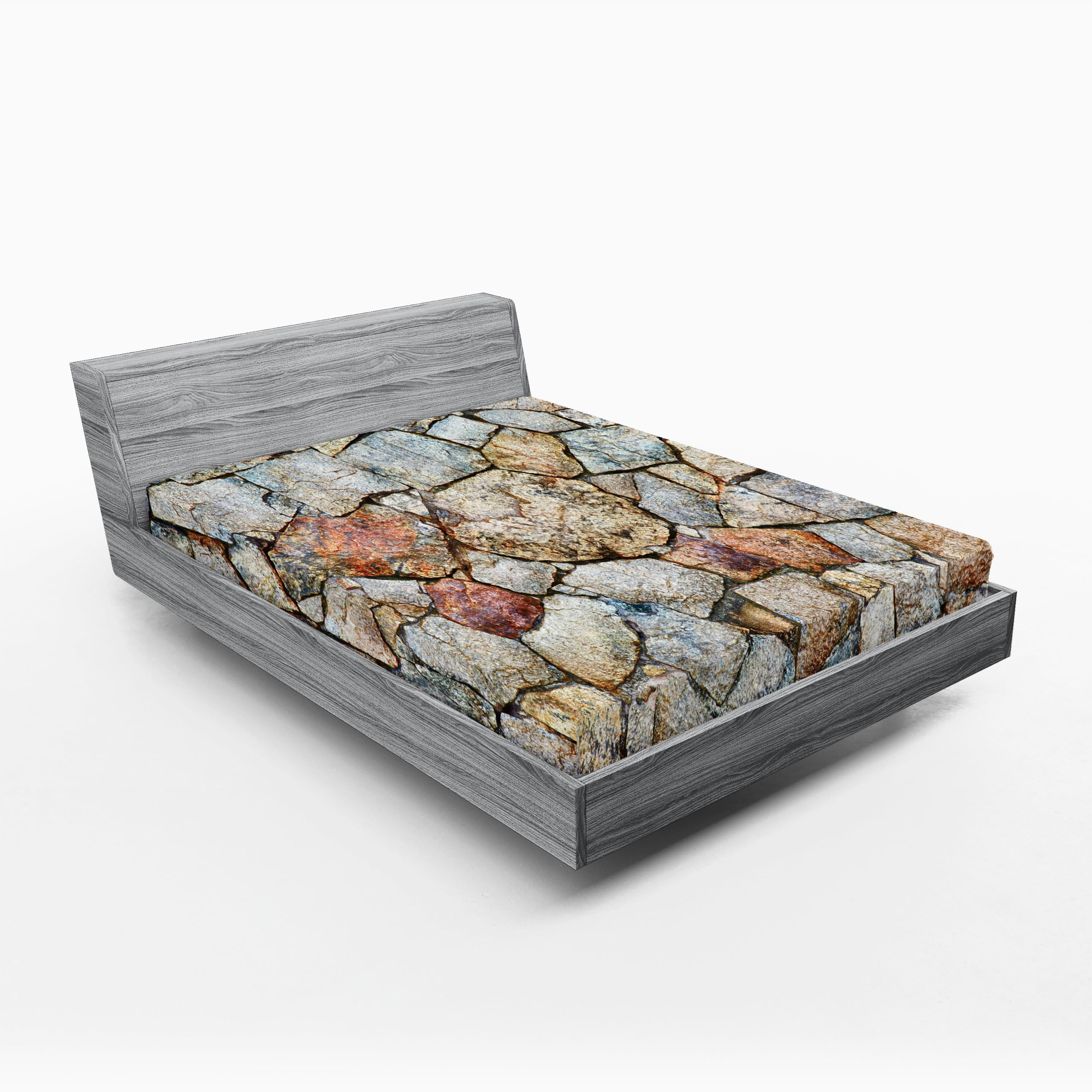 Cobblestone Fitted Sheet, Realistic Illustration of Antique Style ...