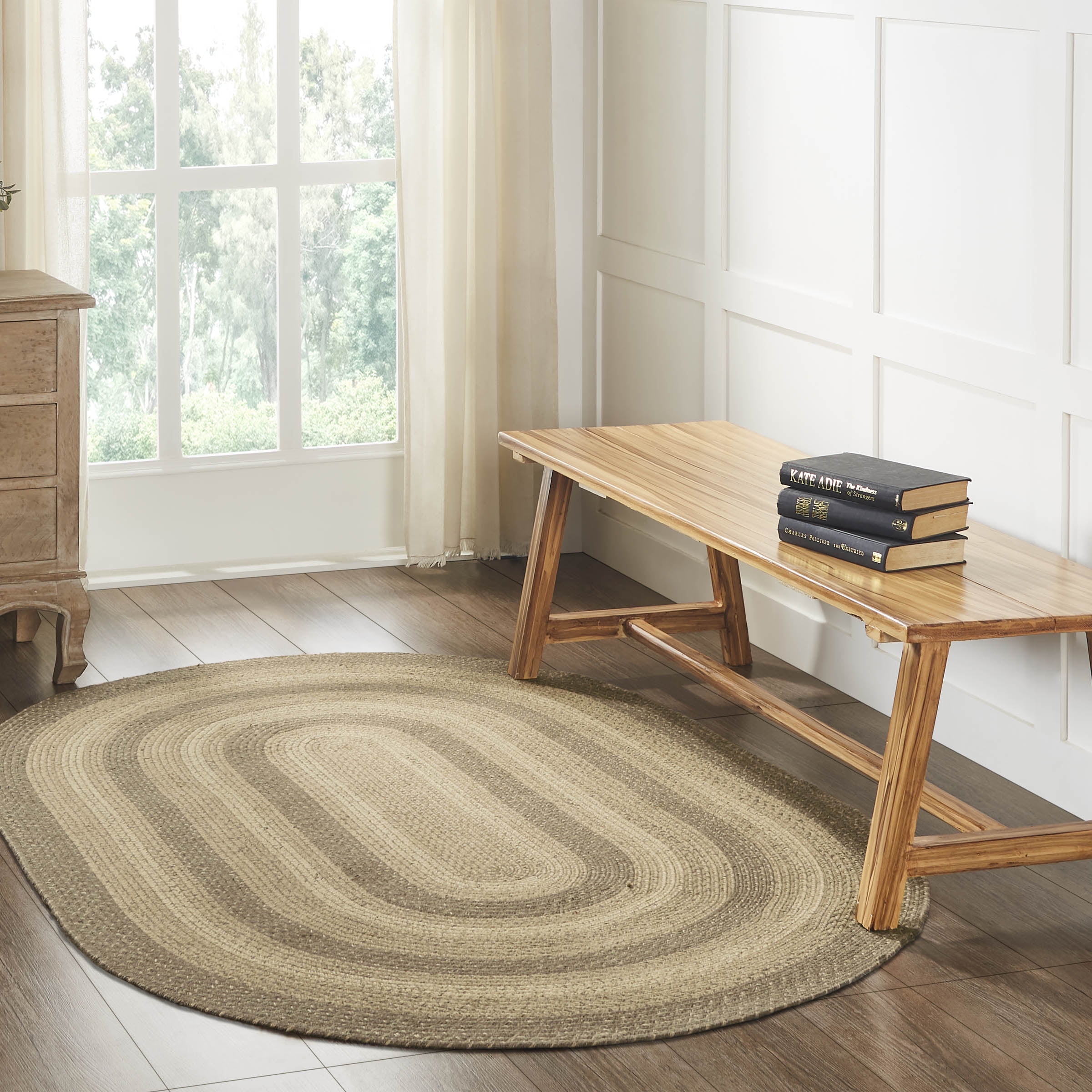 VHC Brands Cobblestone Rug with PVC Pad, Jute Blend, Oval, Tan Grey ...