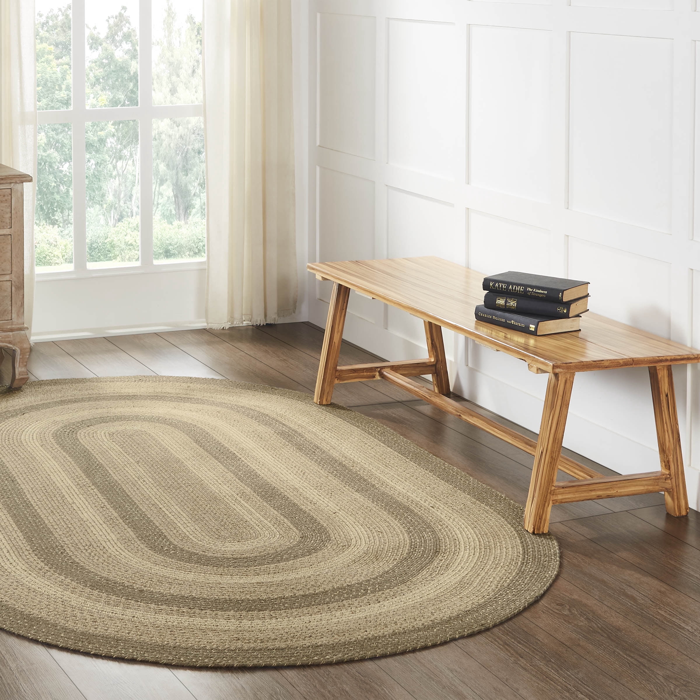 VHC Brands Cobblestone Rug with PVC Pad, Jute Blend, Oval, Tan Grey ...
