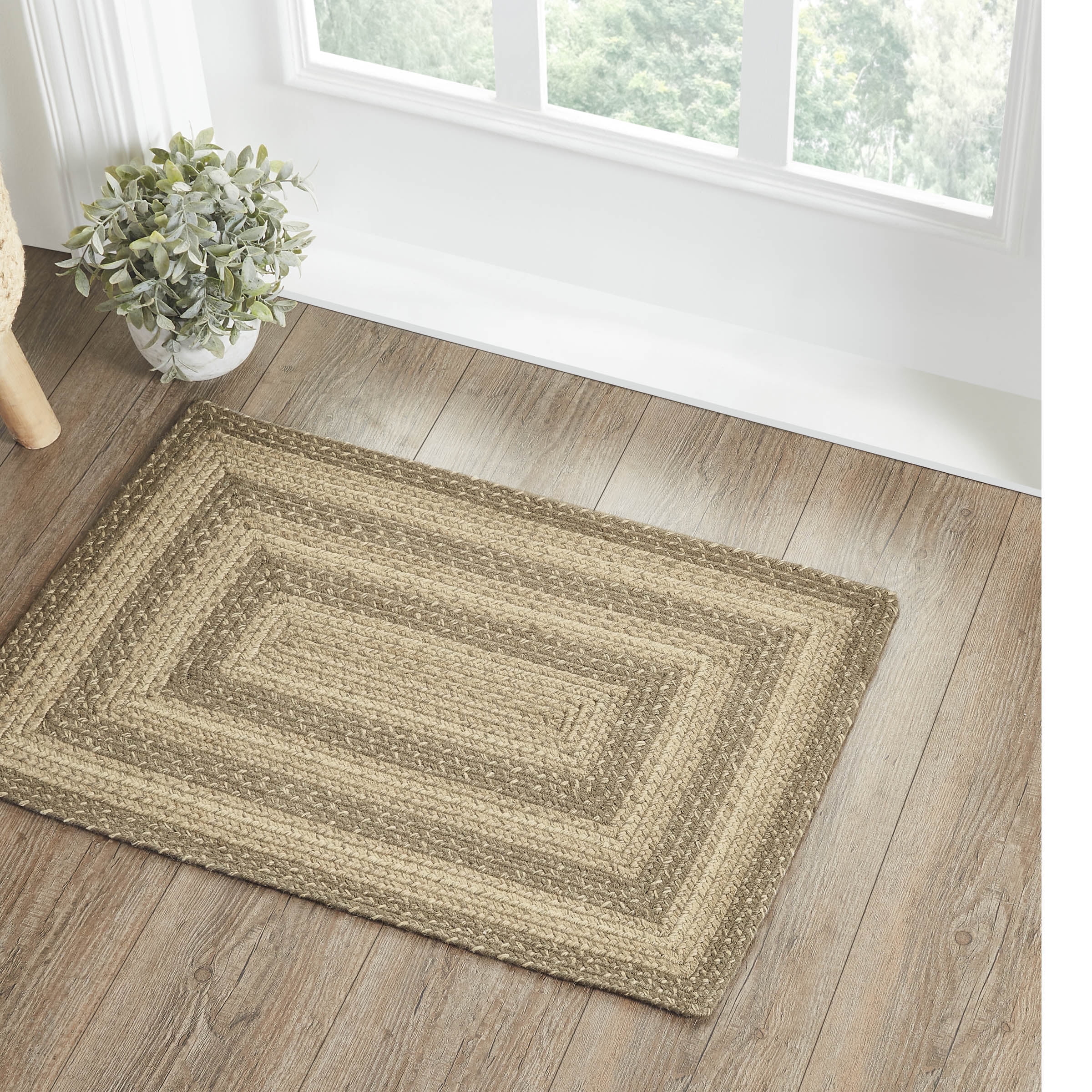 VHC Brands Cobblestone Rug with PVC Pad, Jute Blend, Rectangle, Tan ...
