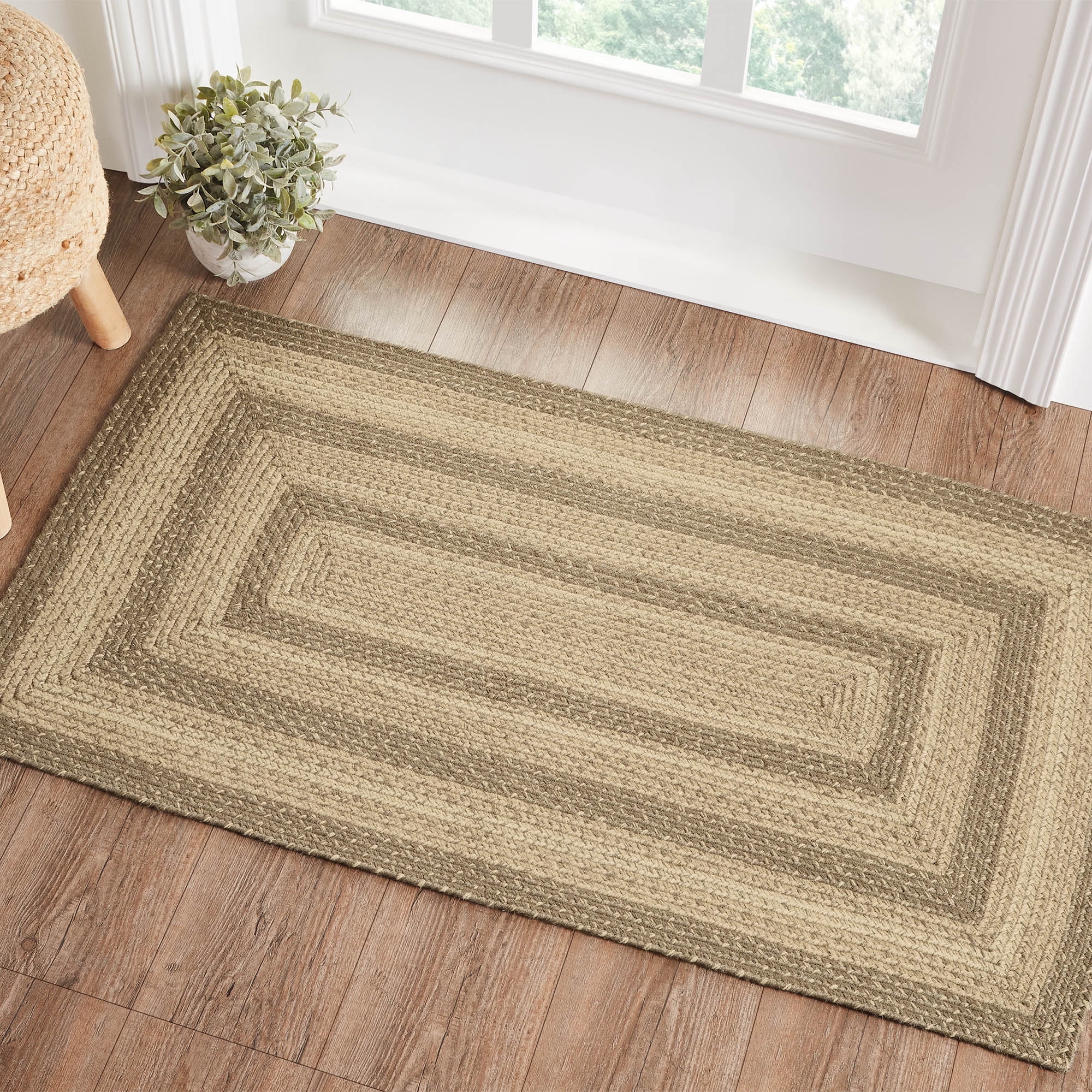 VHC Brands Cobblestone Rug with PVC Pad, Jute Blend, Rectangle, Tan ...