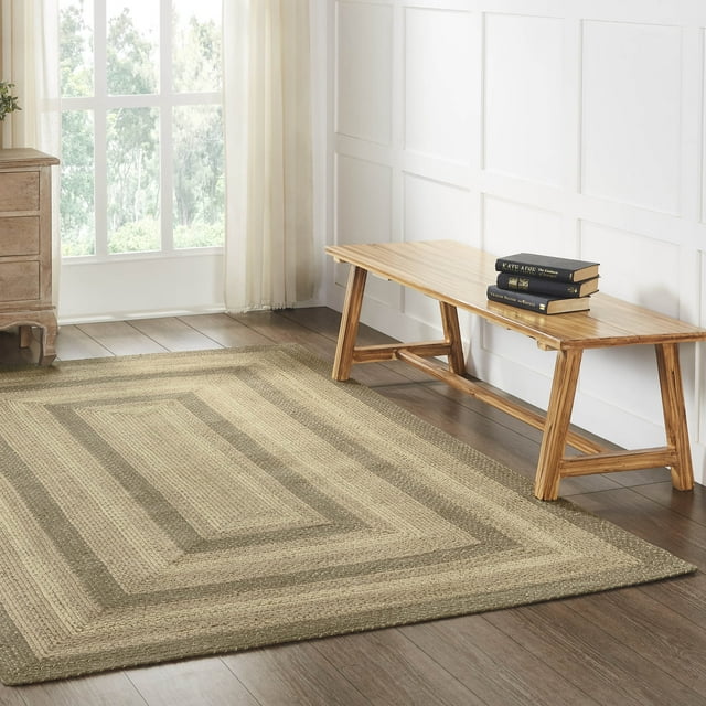 VHC Brands Cobblestone Rug with PVC Pad, Jute Blend, Rectangle, Tan ...