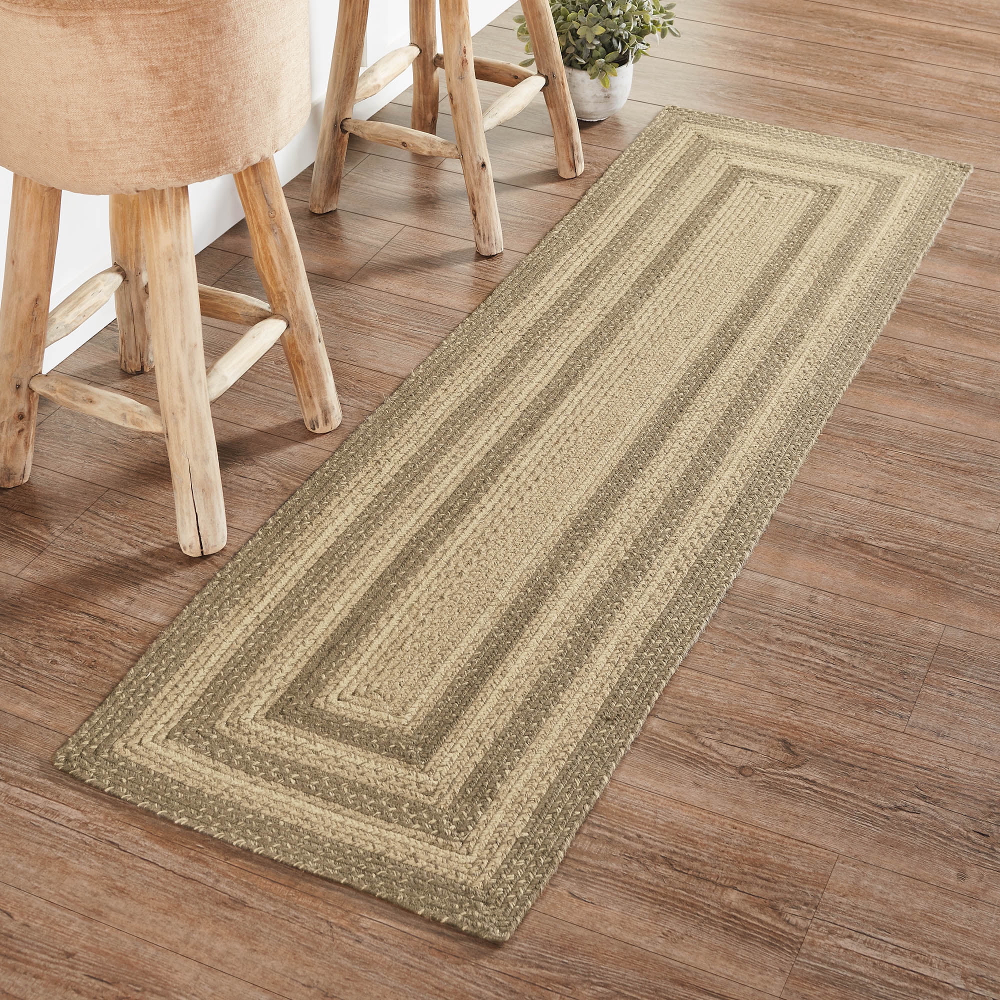 VHC Brands Cobblestone Rug Hall Runner with PVC Pad, Jute Blend ...