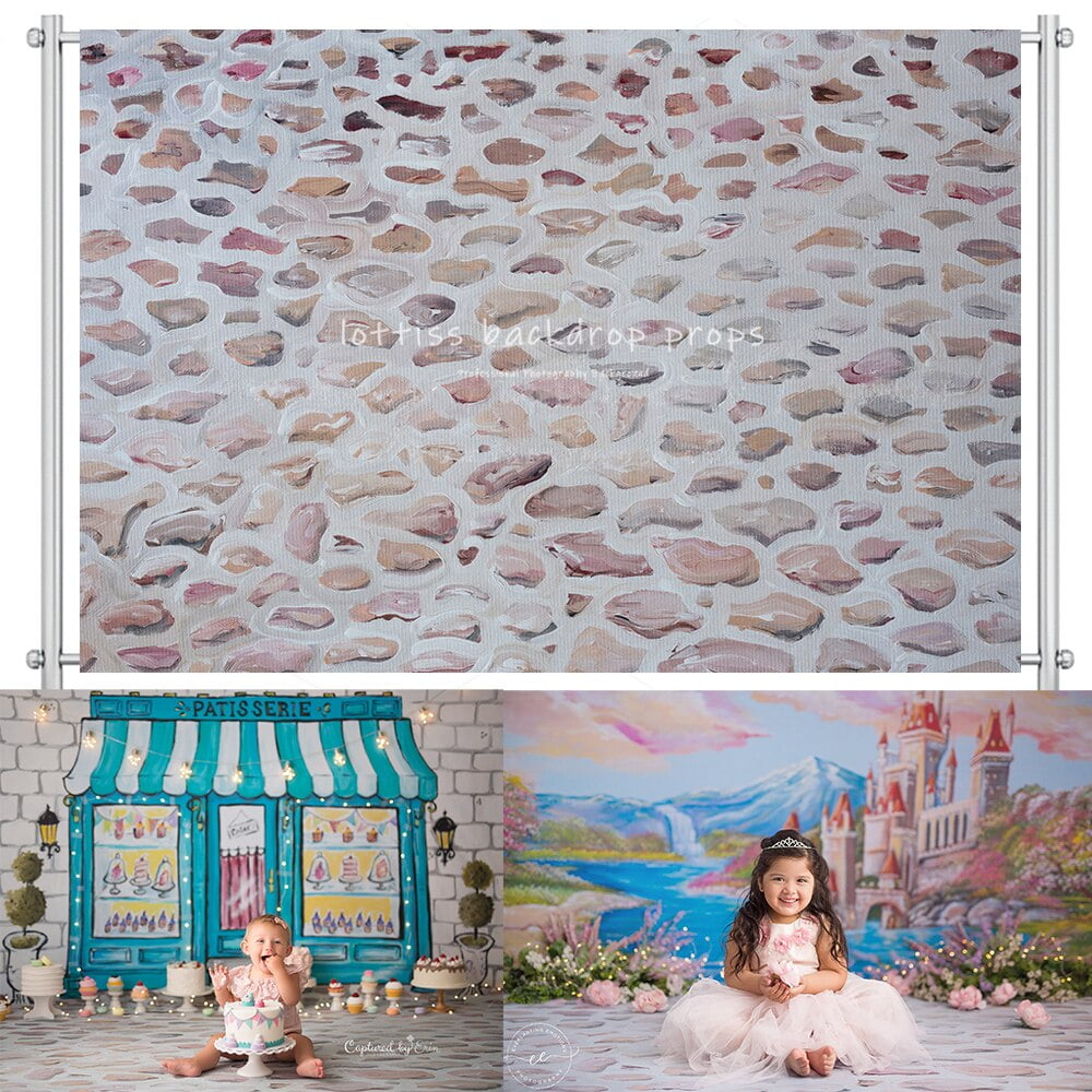 Cobblestone Stone Road Backdrops Brick Floor Photography Props Texture ...