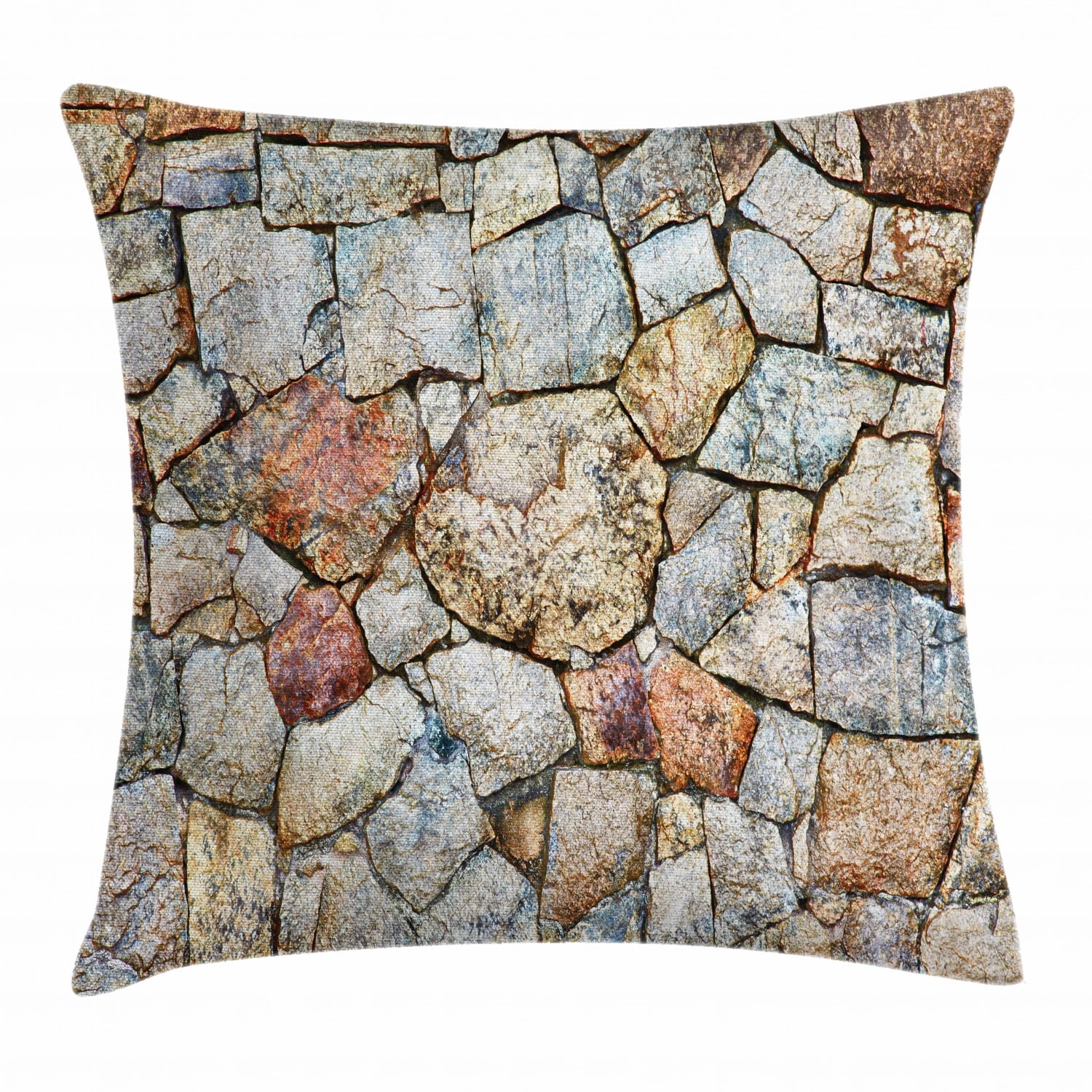 Cobblestone Throw Pillow Cushion Cover, Realistic Illustration of ...