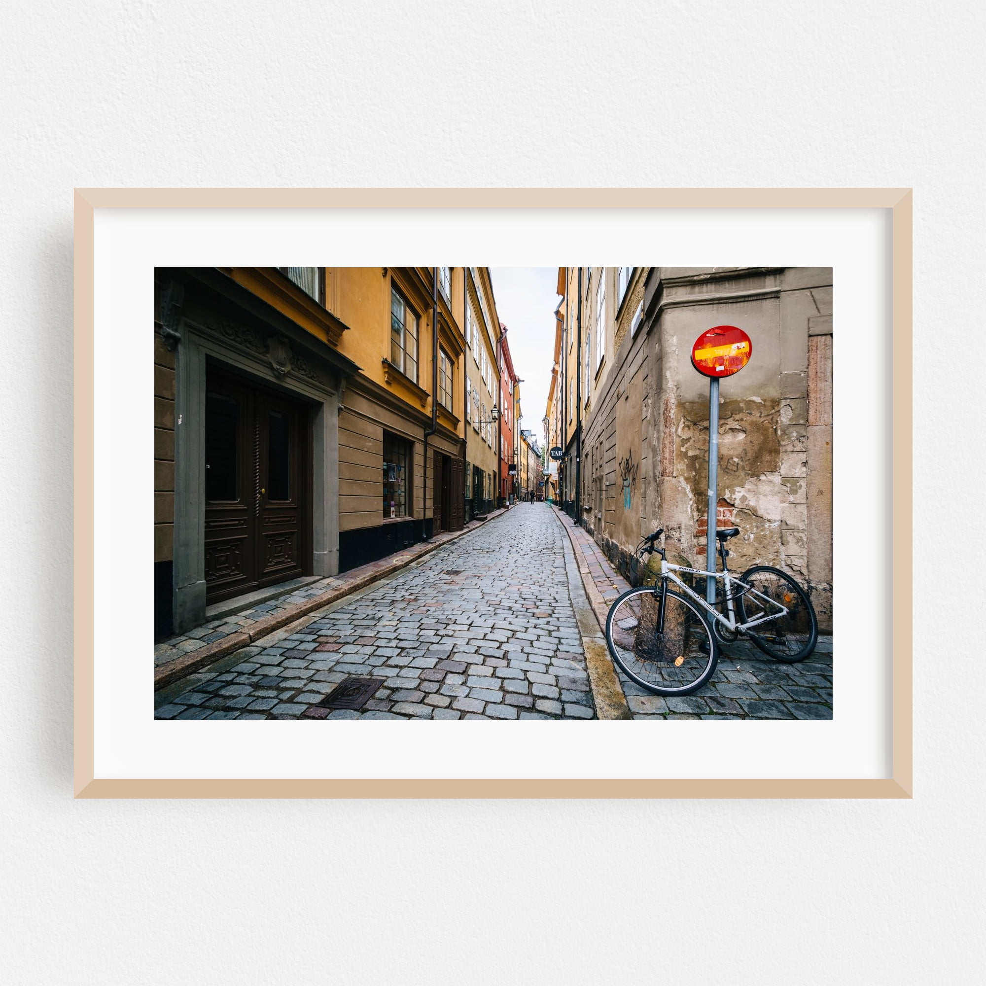 Cobblestone in Galma Stan - Stockholm Sweden Photography Oak Framed ...