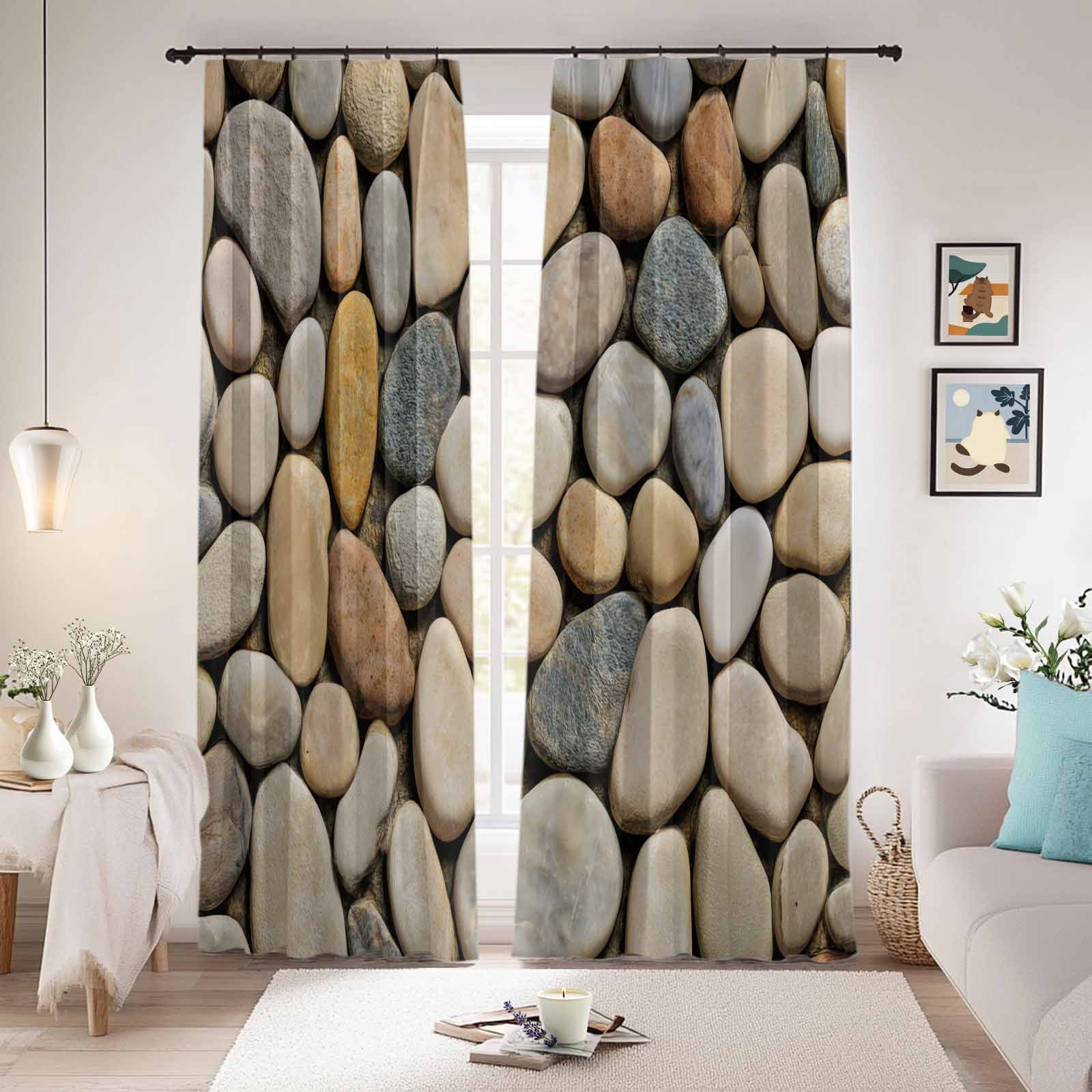Cobblestones Blackout Curtains for Bedroom/Living Room, Pinch Pleated ...