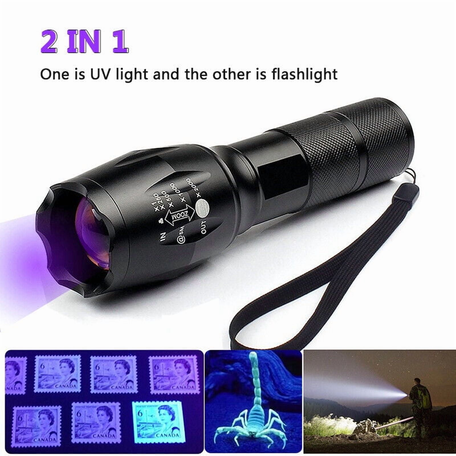 Cobear 2 IN1 LED UV Torch Lamp Handheld Flashlight Water Resistant ...