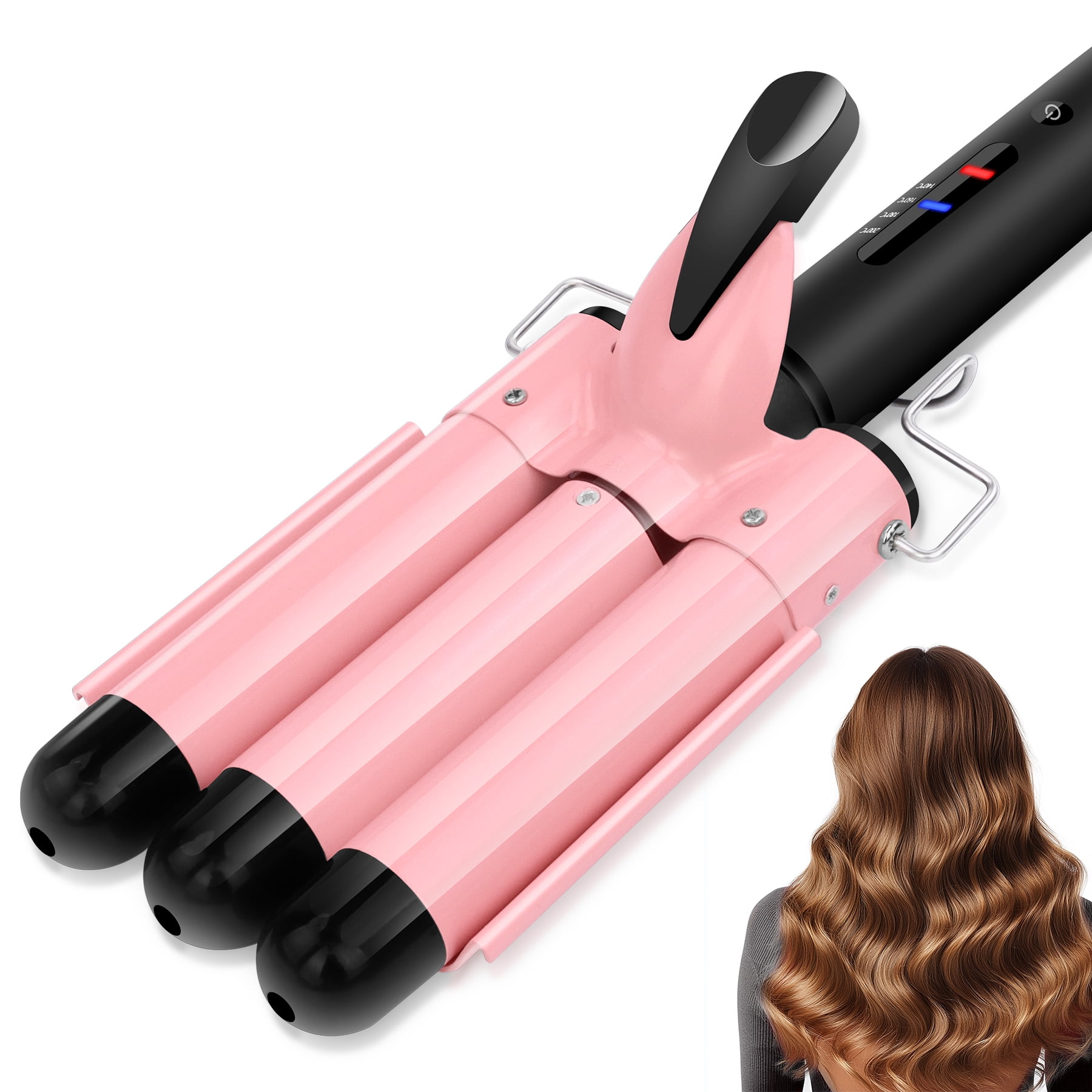Cobear 3 Barrel Curling Iron Hair Crimper, Ceramic Tourmaline Three ...