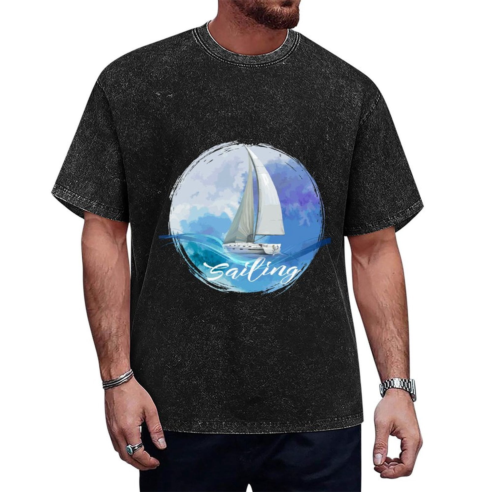 Cobear Mens Graphic T-Shirts Casual Oversized Letter Print Beach Shirts ...