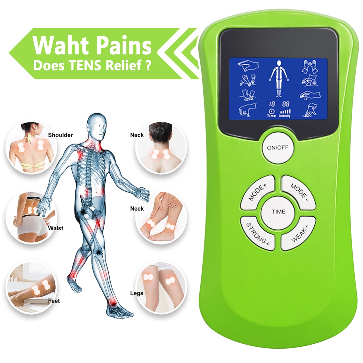 Cobear Tens Unit Pulse Massager Muscle Stimulator Therapy Pain Relief ...