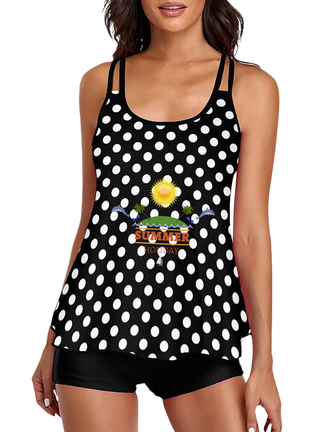 Cobear Womens 2025 Tankini Swimsuits Tummy Control Tropical Palm Trees ...