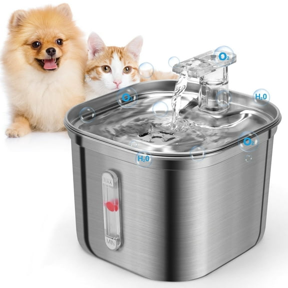 Dog Water Bowl, 3.2l Stainless Steel Dog Bowl, Multi-Filtration System ...