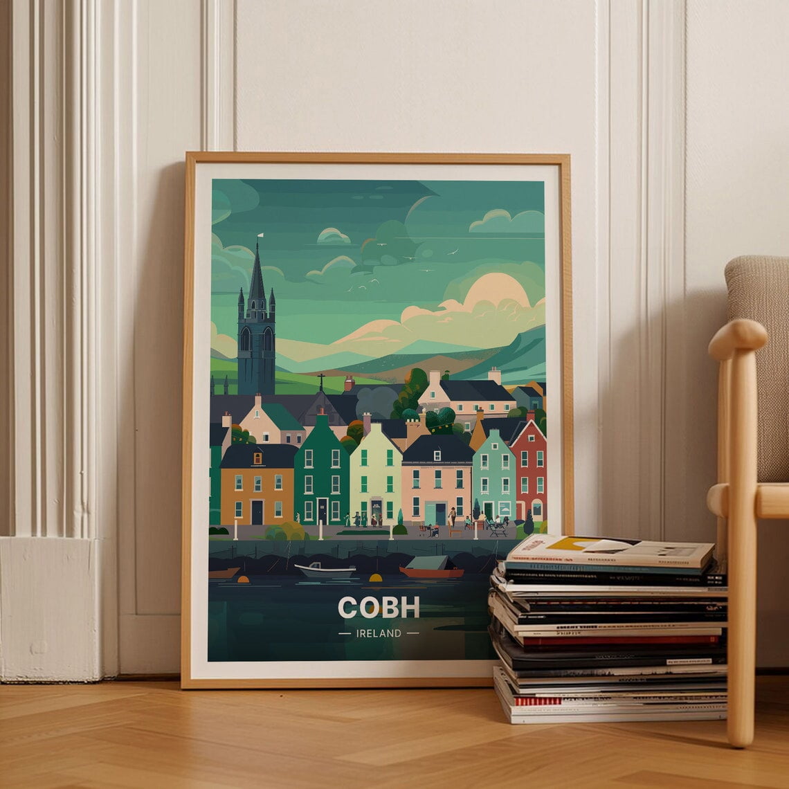Cobh Ireland Travel Poster, County Cork Landscape Wall Art, Home Decor ...