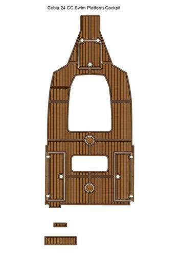 Cobia 24 CC Swim Platform Cockpit Boat EVA Teak Deck Mat Floor Pad ...