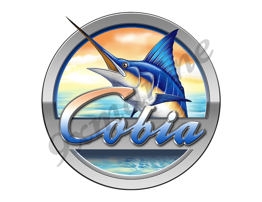 Cobia Marlin Round Designer Sticker 7.5"x7.5" - Walmart.com