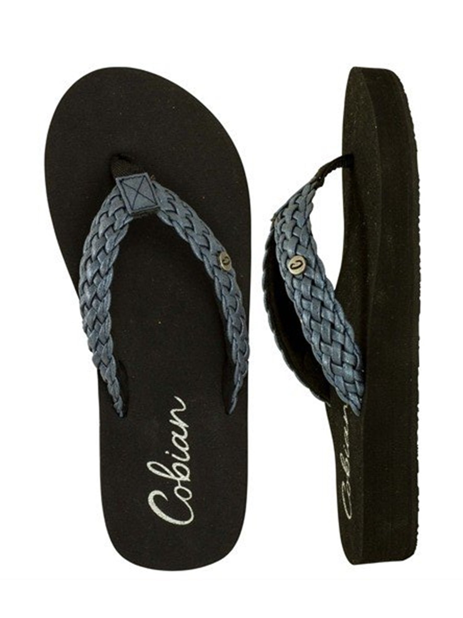 Cobian® Women's Braided Bounce Flip Flop, Size 10 (in Indigo) - Walmart.com