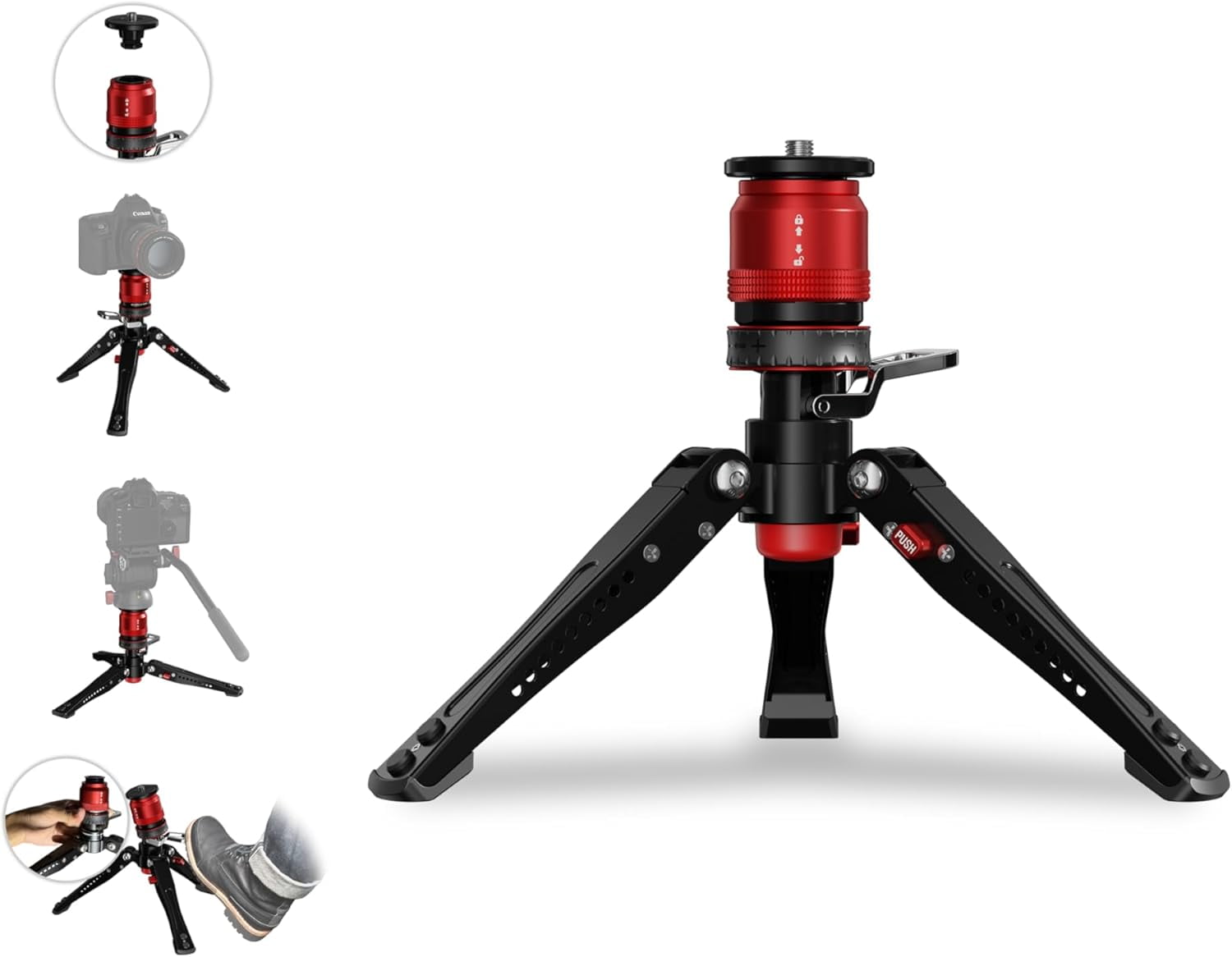 Cobra 3 Monopod Base-P Mini Desktop Tripod, Low Profile Minipod, Camera ...