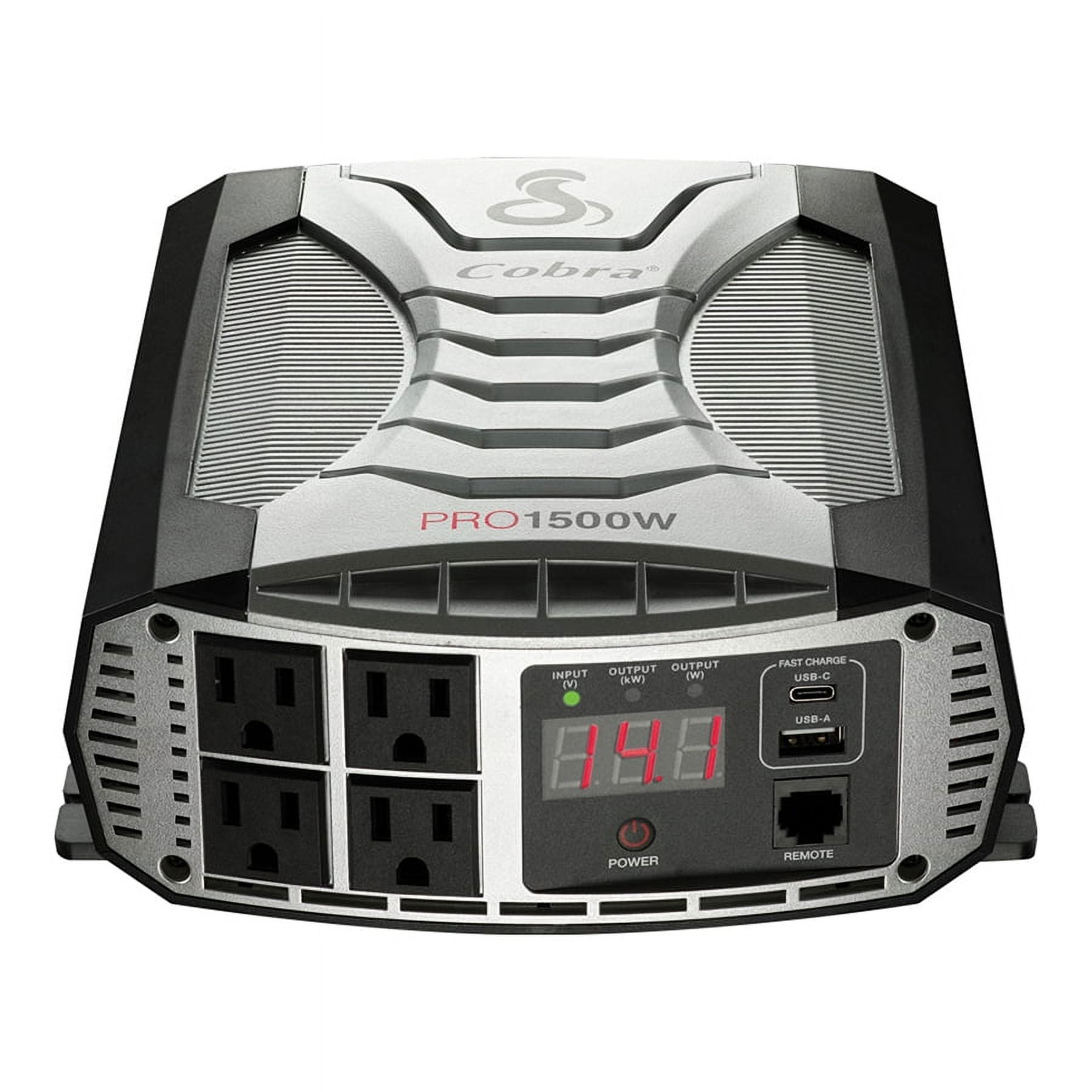 Cobra CPI1500W 1500W Continuous 3000W Surge Power Inverter with LCD for ...