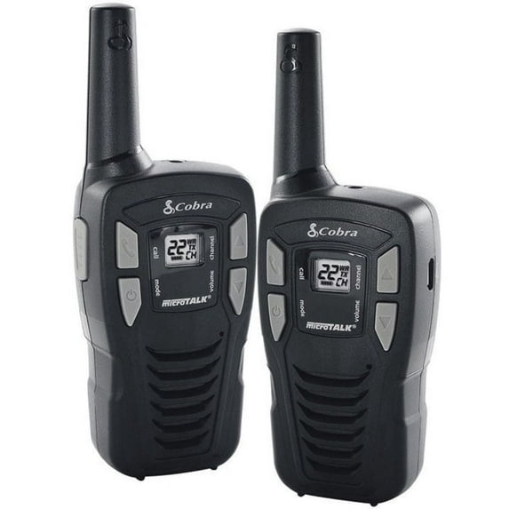 Cobra CXT145 MicroTalk 16 Mile Range 22 Channel 2 Way Walkie Talkie ...