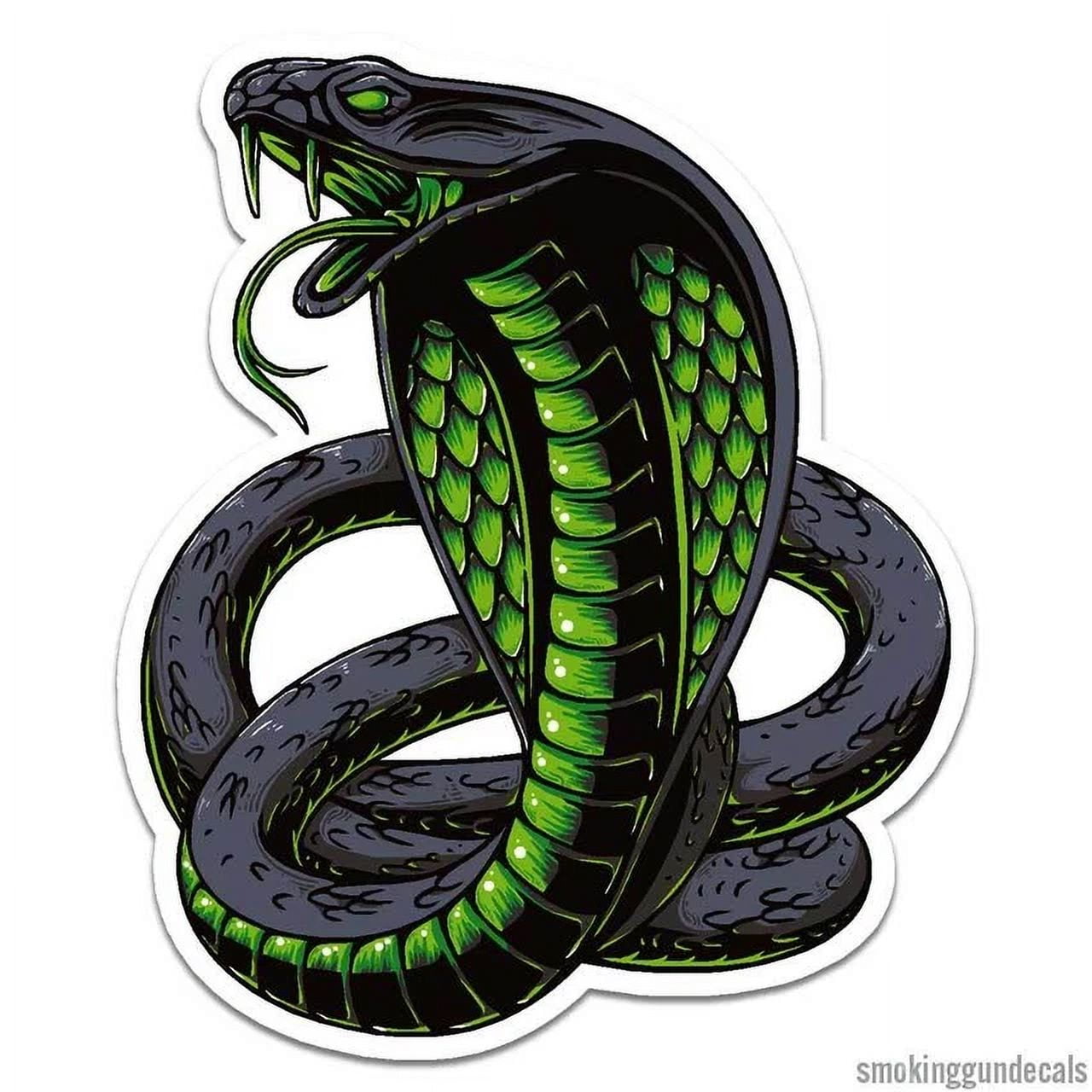 Cobra Green Snake Sticker Indoor Outdoor Phone Decal Water Bottle ...