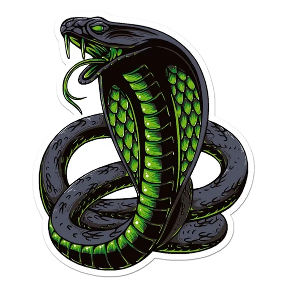 Cobra Green Snake Sticker Phone Decal Water Bottle Stickers Car Decals ...
