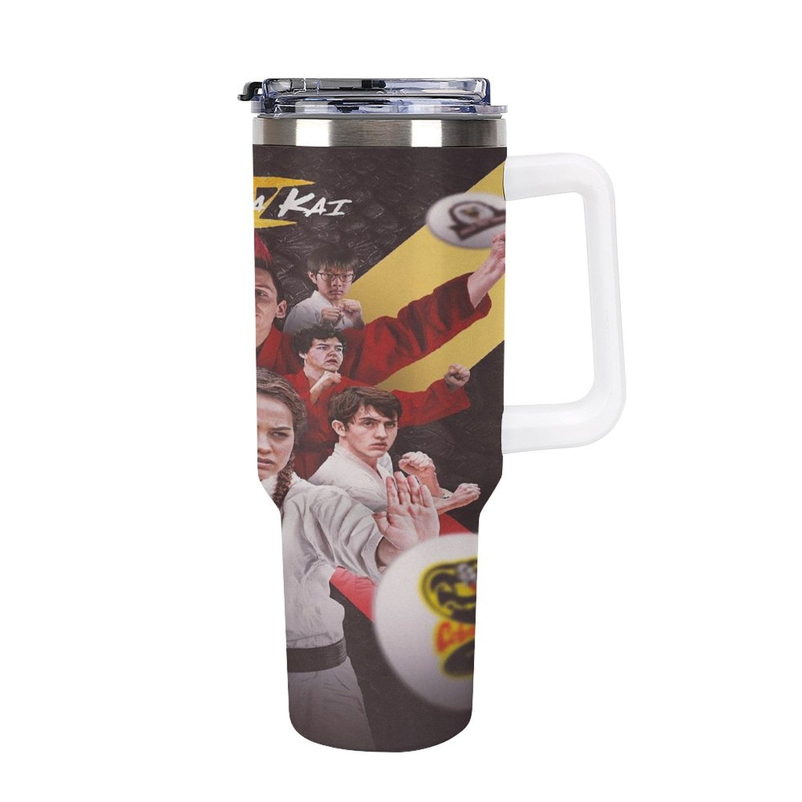 Cobra Kai 40 Oz Tumbler with Handle And Straw, Stainless Steel Double ...