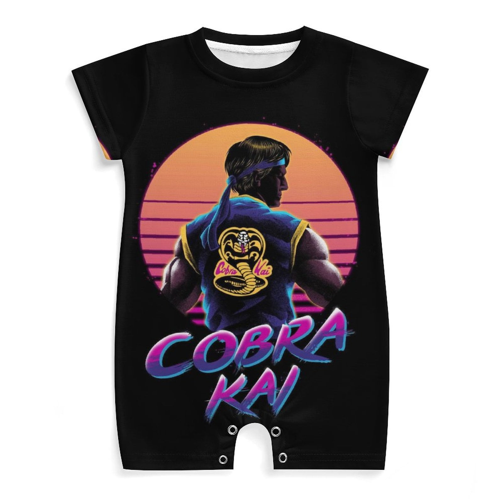 Cobra Kai Baby Boy Girl Short Sleeve Romper Clothing Set Print Cartoon ...