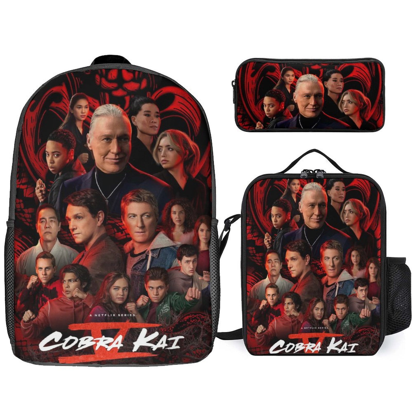 Cobra Kai Backpack With Lunch Bag Pencil Case Set Schoolbag Lunchbag ...