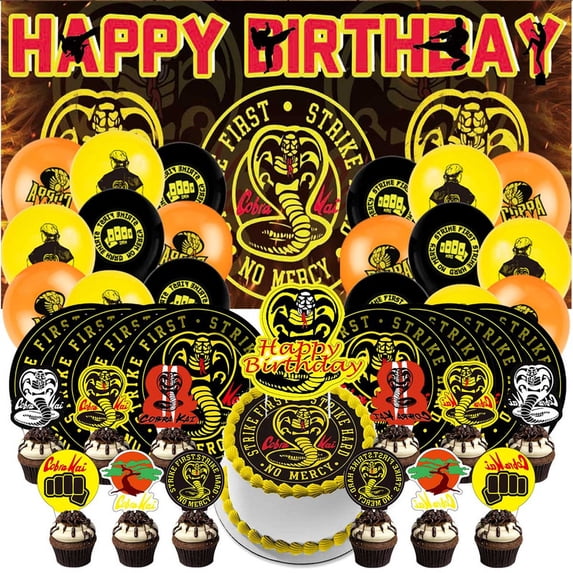Cobra Kai Birthday Party Supplies Balloons Plates Decoration Cake ...