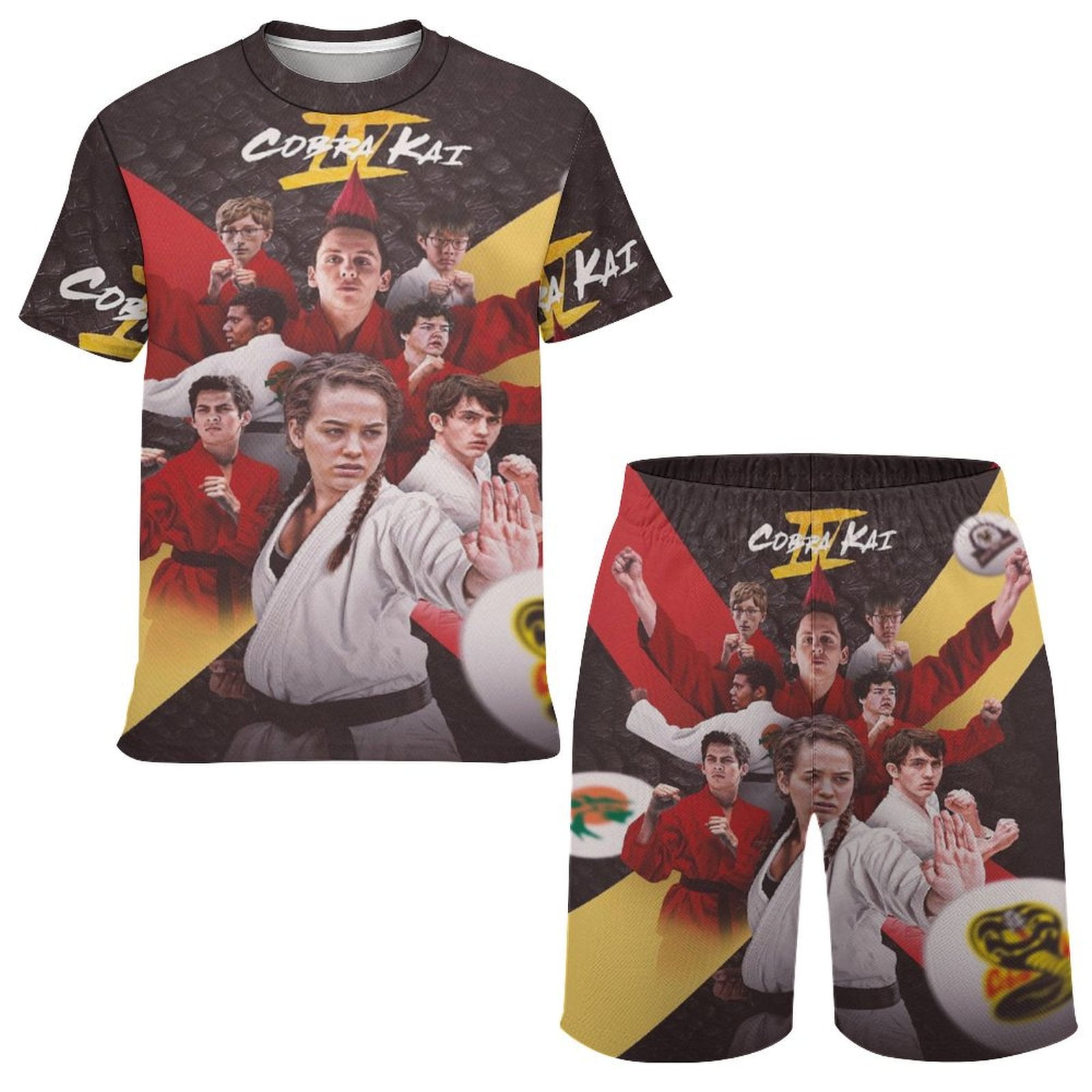 Cobra Kai Boys Girls Short Sleeve Mesh T-Shirt And Shorts Outfit Set Summer Clothes Set for Kids ...