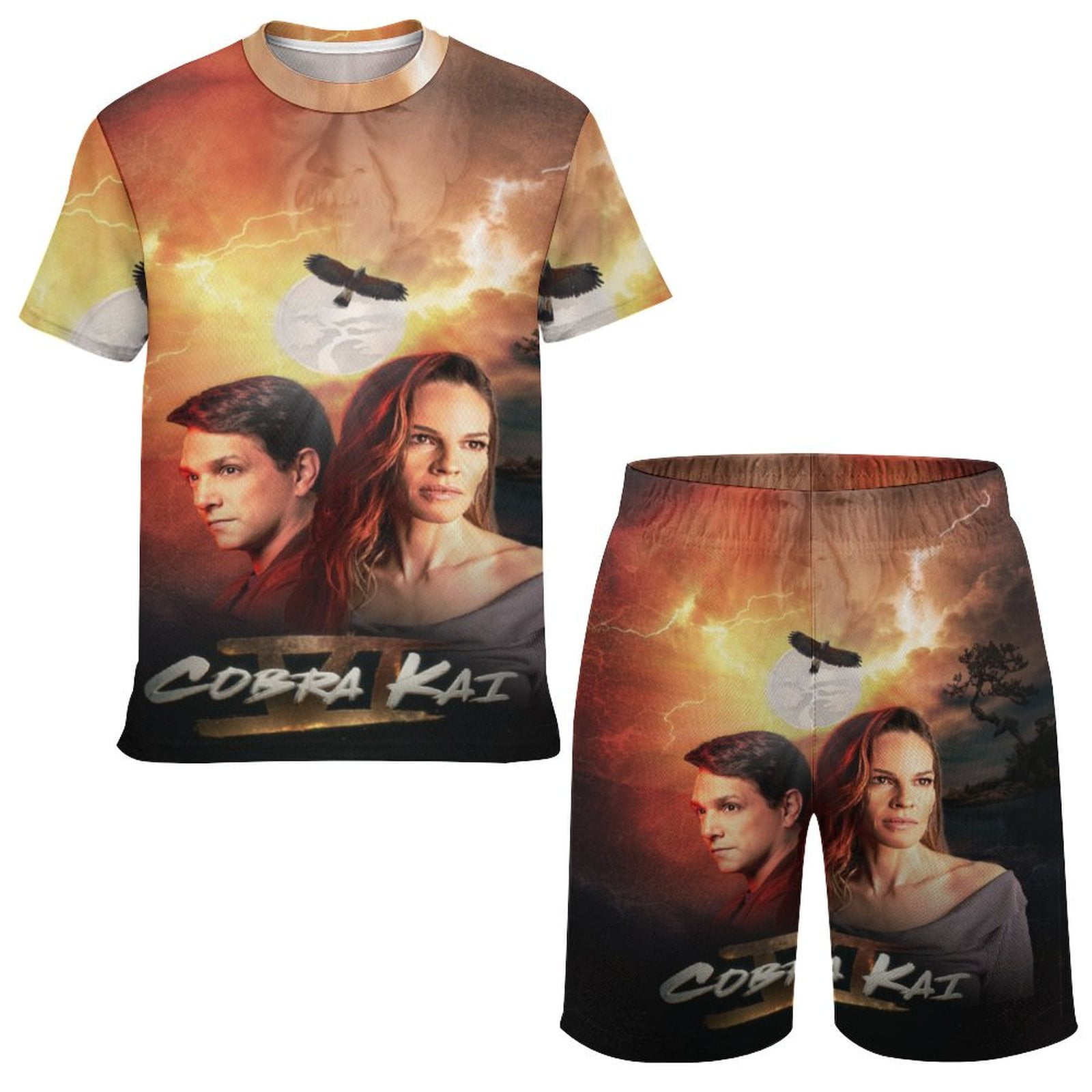 Cobra Kai Boys Girls Short Sleeve Mesh T-Shirt And Shorts Outfit Set ...