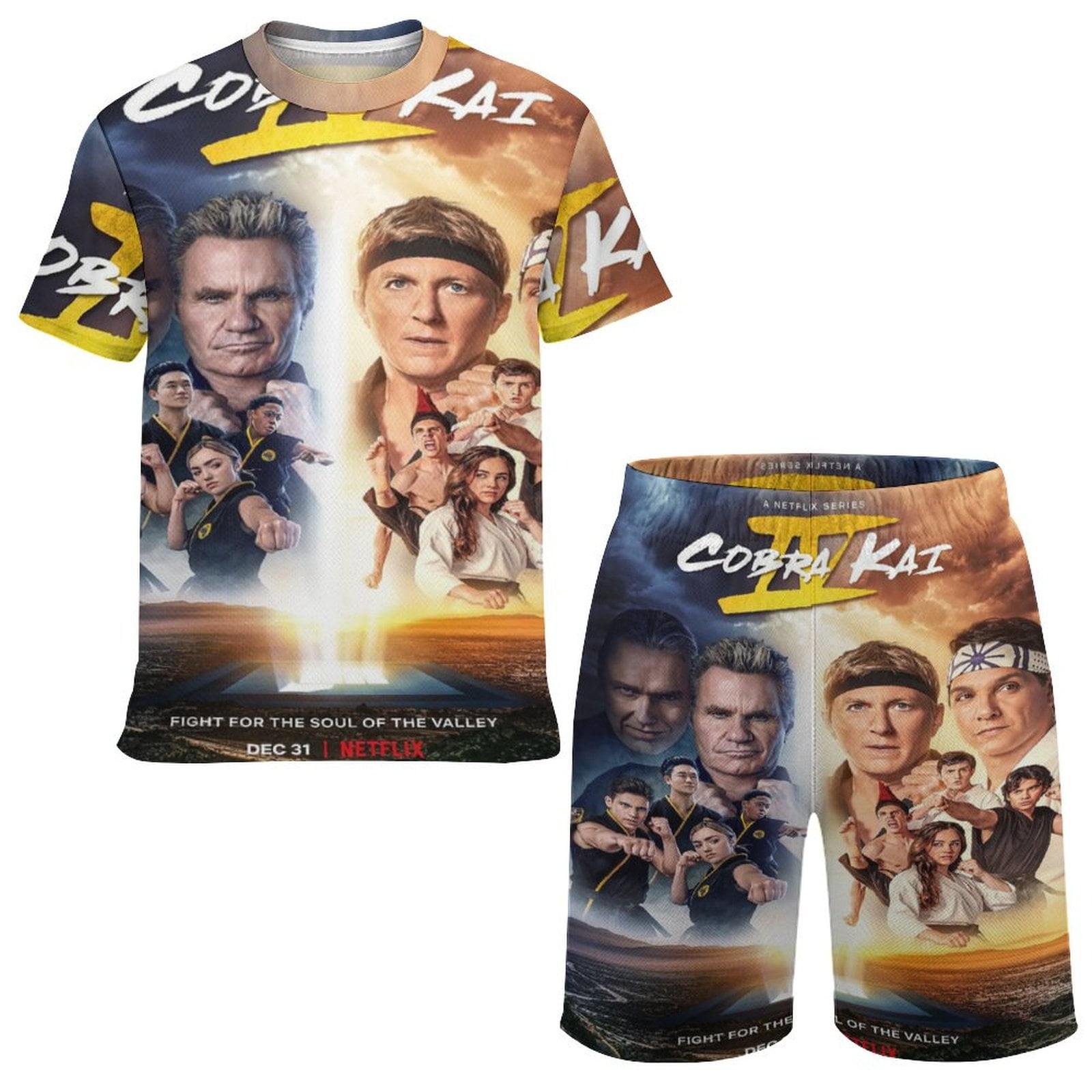 Cobra Kai Boys Girls Short Sleeve Mesh T-Shirt And Shorts Outfit Set ...