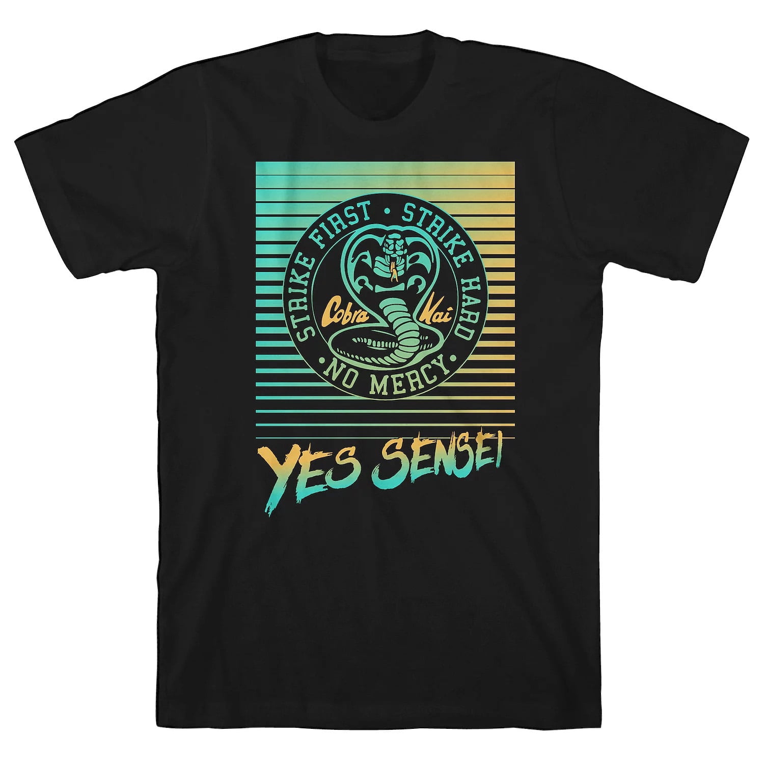 Cobra Kai Boys' Yes Sensei Strike First Strike Hard No Mercy Graphic T ...