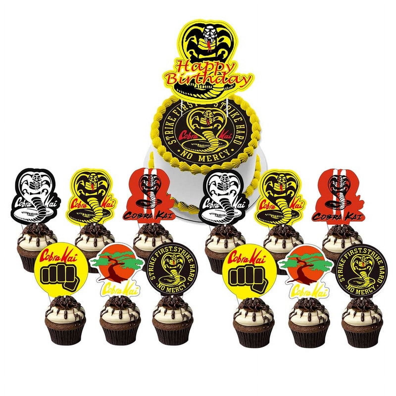 Cobra Kai Cake Topper Cupcake Set Party Supplies Decoration Birthday ...
