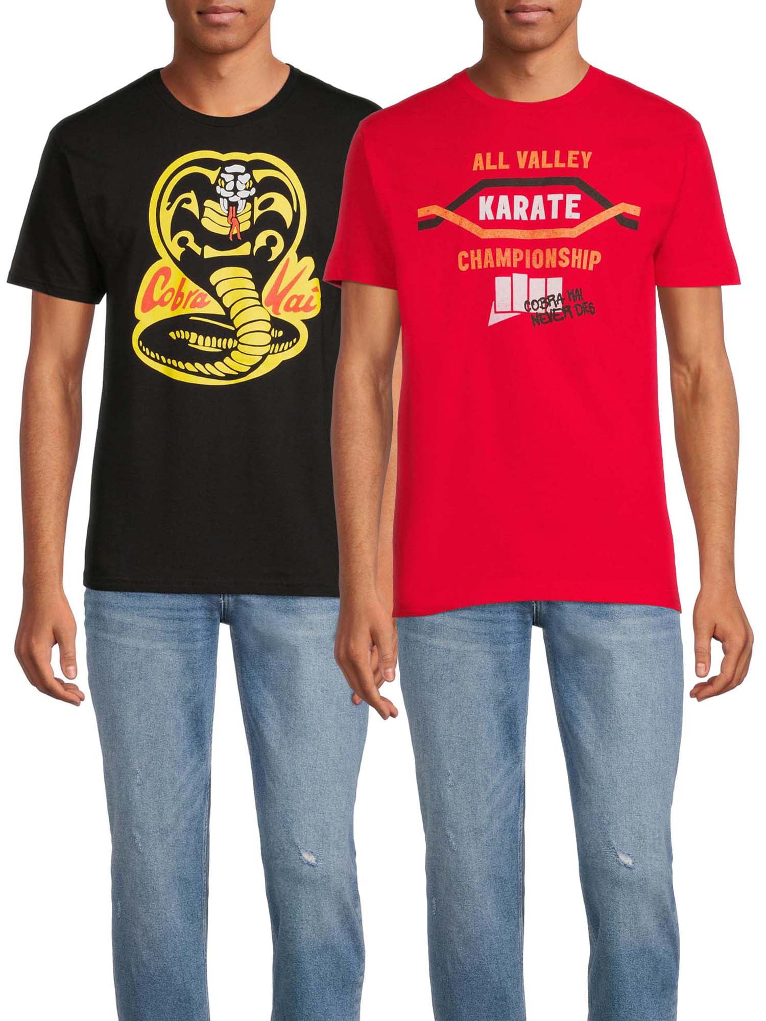 Cobra Kai Classic Logo Men's & Big Men's Graphic Tees, 2-Pack Bundle - Walmart.com