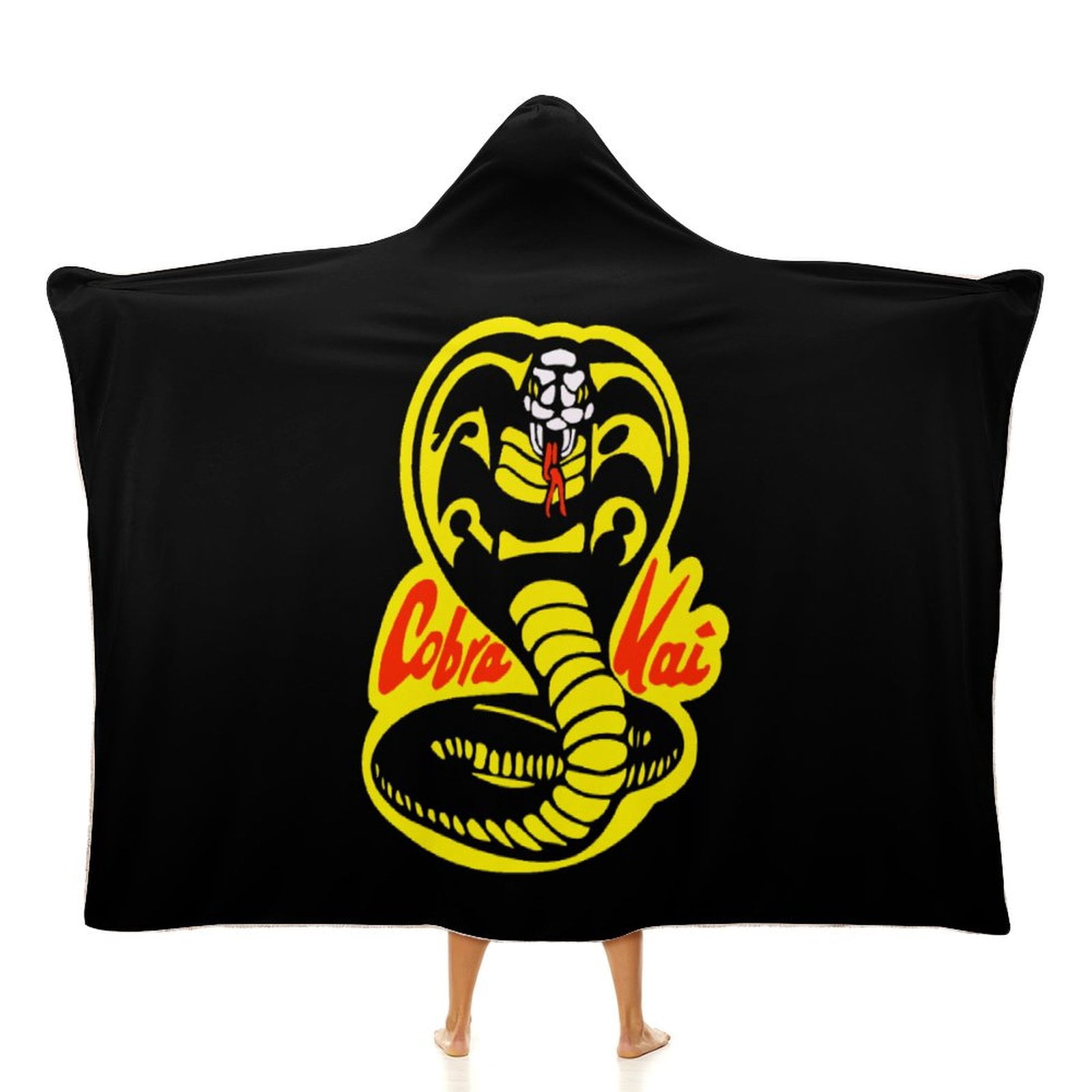 Cobra Kai Hooded Blanket Poncho Wearable Blanket Hoodie Flannel Throw ...