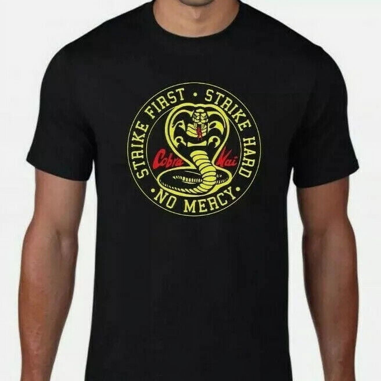 Cobra Kai Karate Kid T-shirt Classic Retro 80s Film Movie Black Tee First Strike - Walmart.com