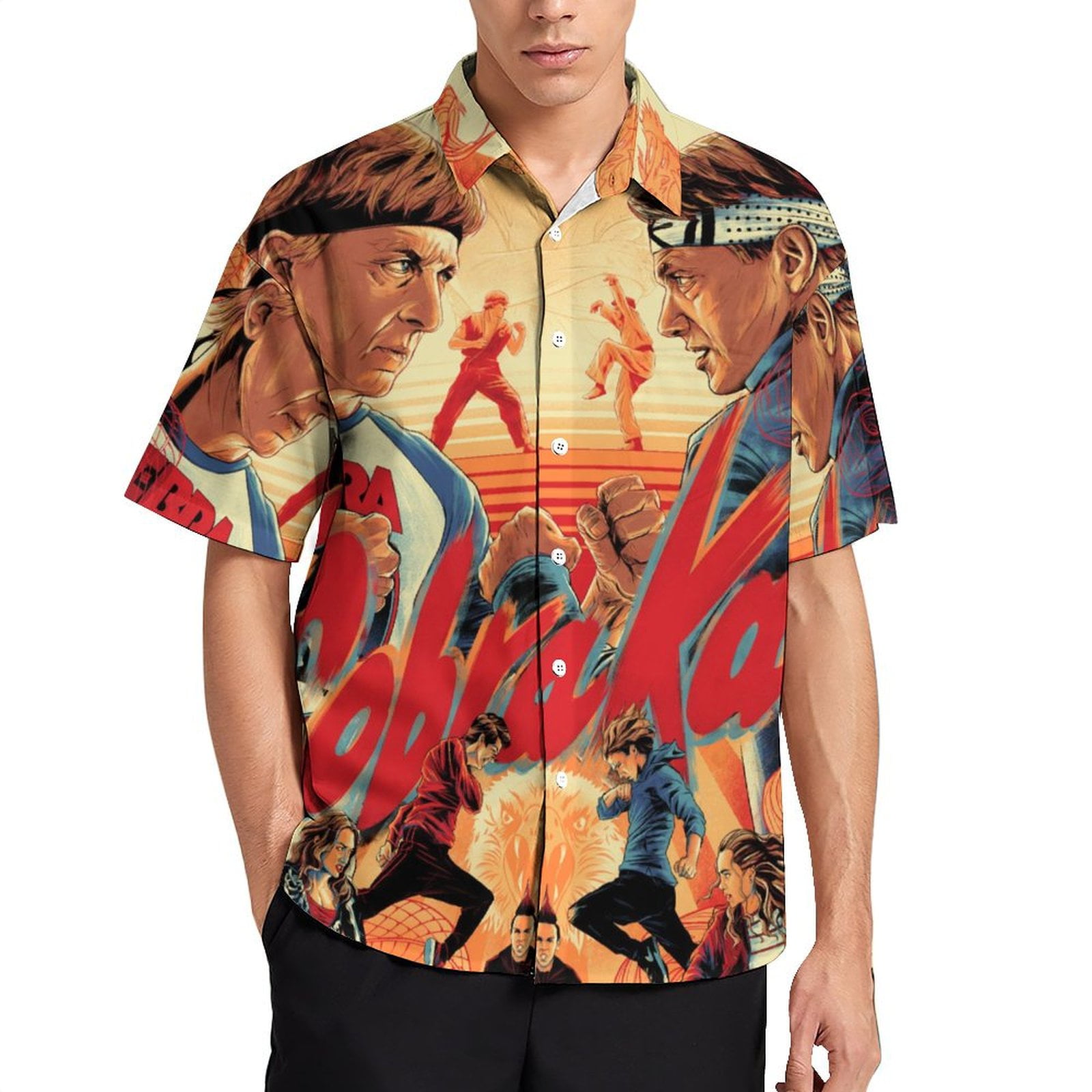 Cobra Kai Men's Hawaiian Shirt Short Sleeve Casual Summer Beach Aloha ...