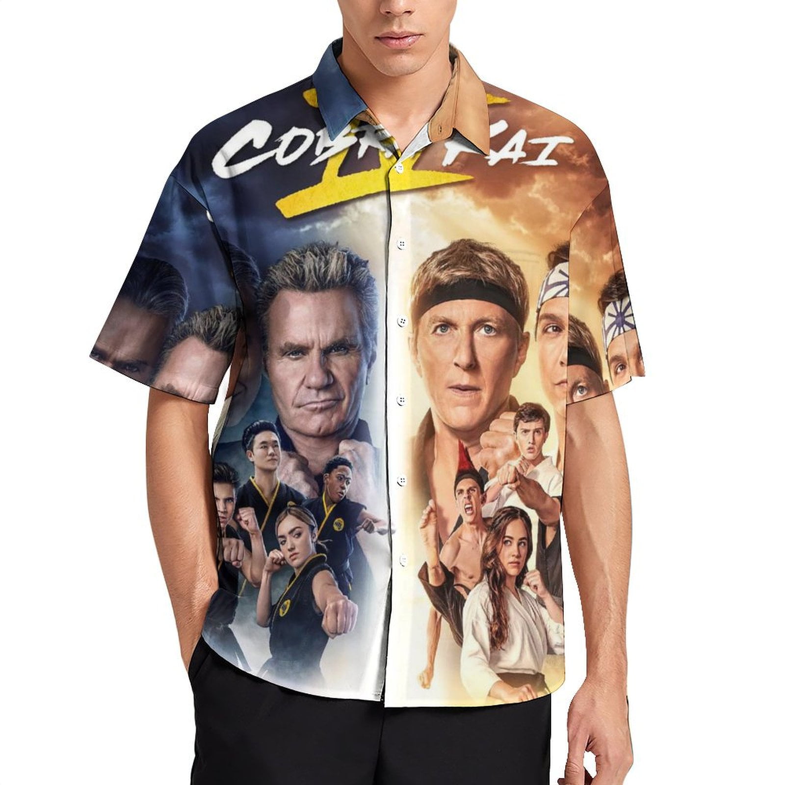 Cobra Kai Men's Hawaiian Shirt Short Sleeve Casual Summer Beach Aloha ...
