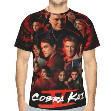 Cobra Kai T-Shirt Full Print Short Sleeve Crew Neck Casual Novelty Graphic Tee Shirt Tops for ...