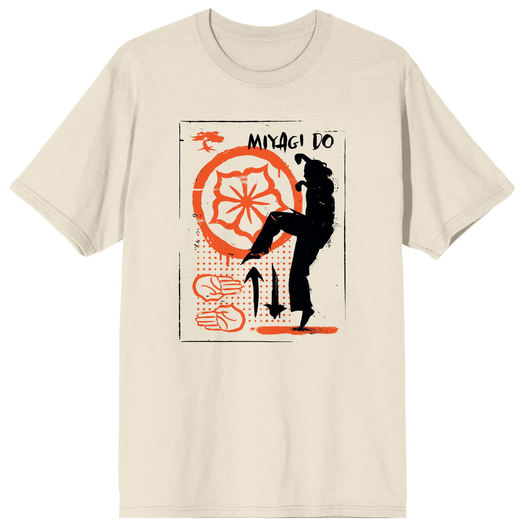 Cobra Kai Miyagi Do Silhouette Karate Pose Men's Natural T-shirt-Medium ...