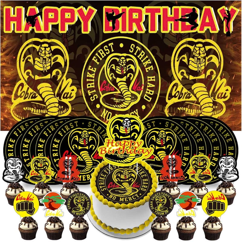 Cobra Kai Party Supplies Decor Decorations Plates Backdrop Background ...