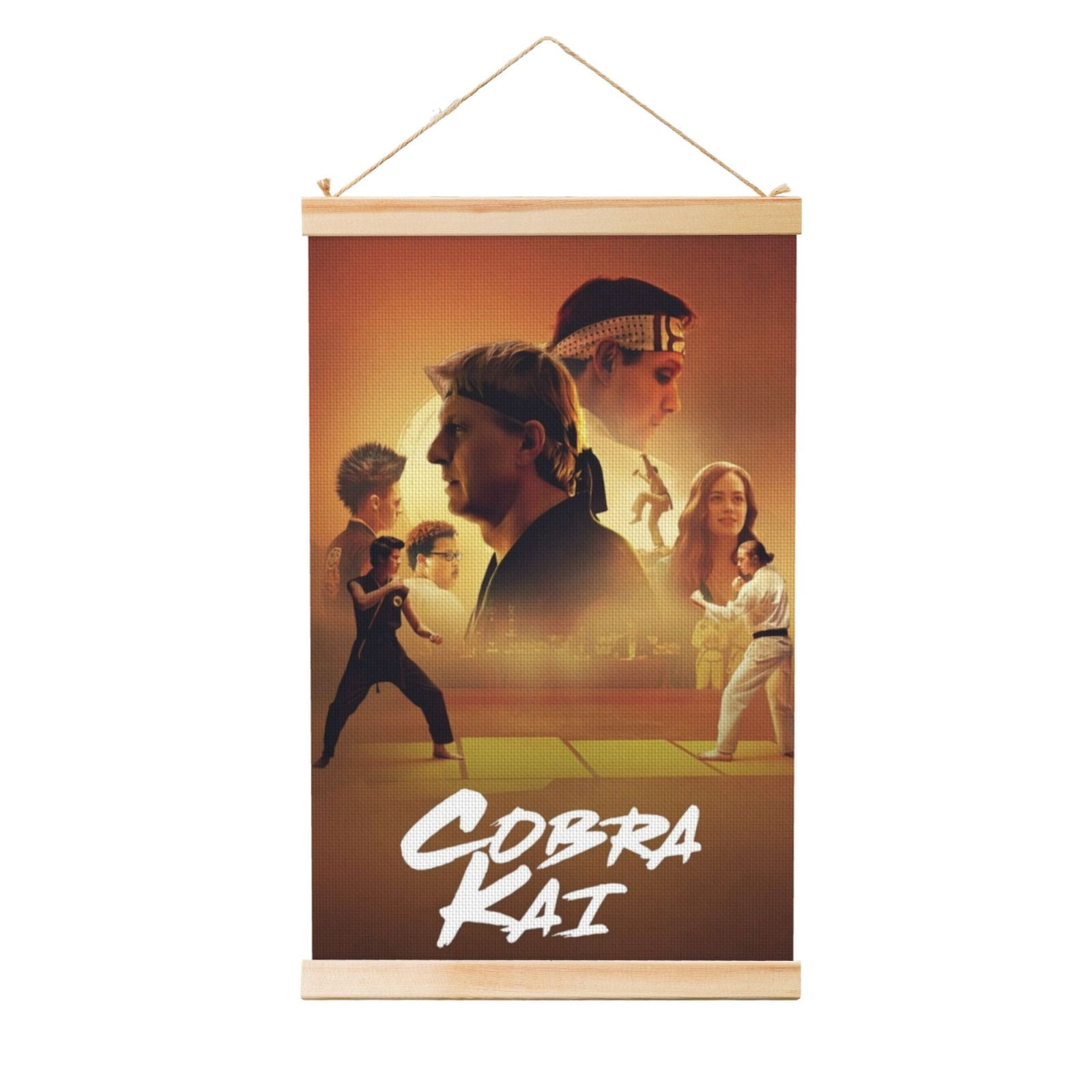 Cobra Kai Poster Aesthetic Canvas Wooden Shaft Wall Art Hanging Hanger ...