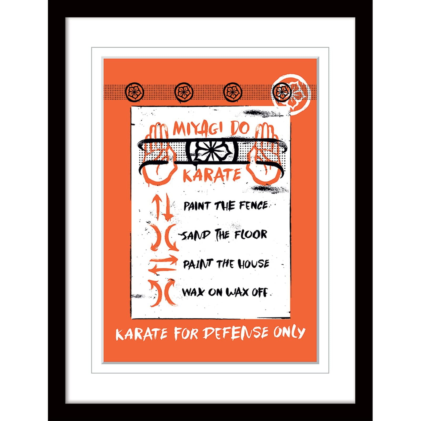Cobra Kai Poster with Border and Black Frame (Miyagi-Do Karate Design ...