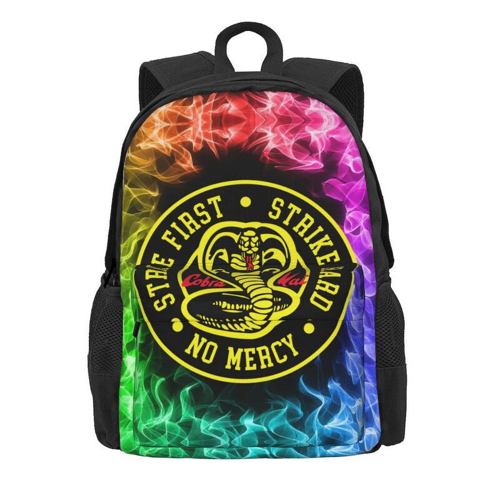 Cobra Kai Strike First Strike Hard No Mercy Backpack Lightweight Casual ...